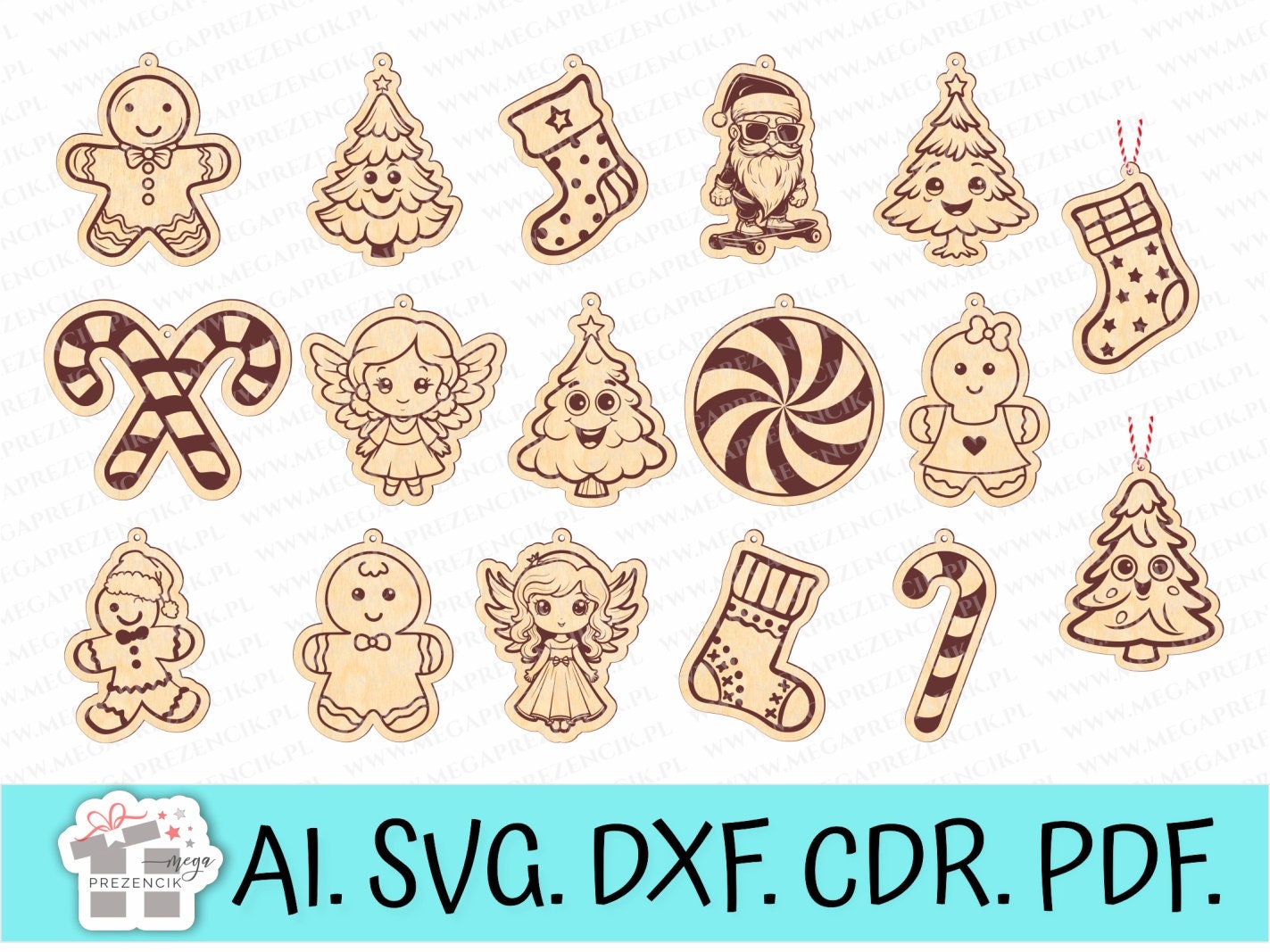 Christmas Tree Baubles Svg. Laser Cut Christmas Decorations. Christmas ...
