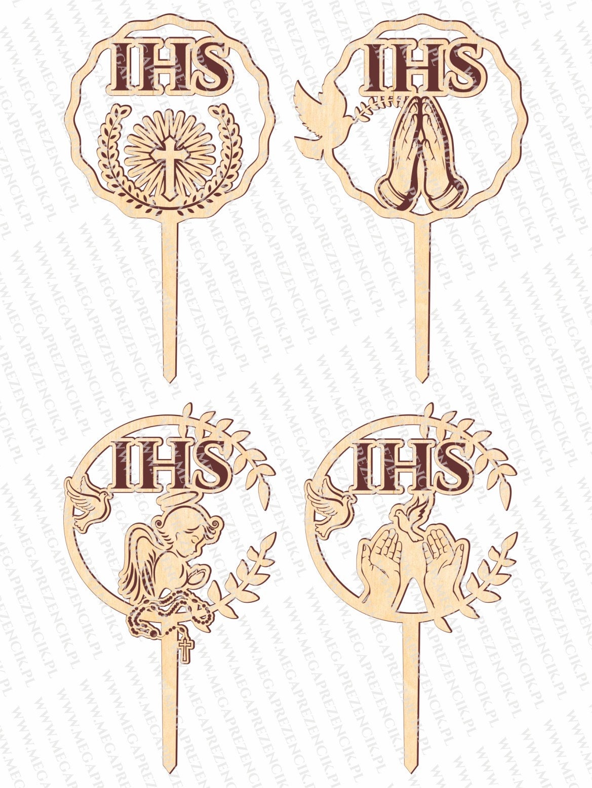 Cake topper First Holy Communion IHS svg topper designs - Etsy Polska