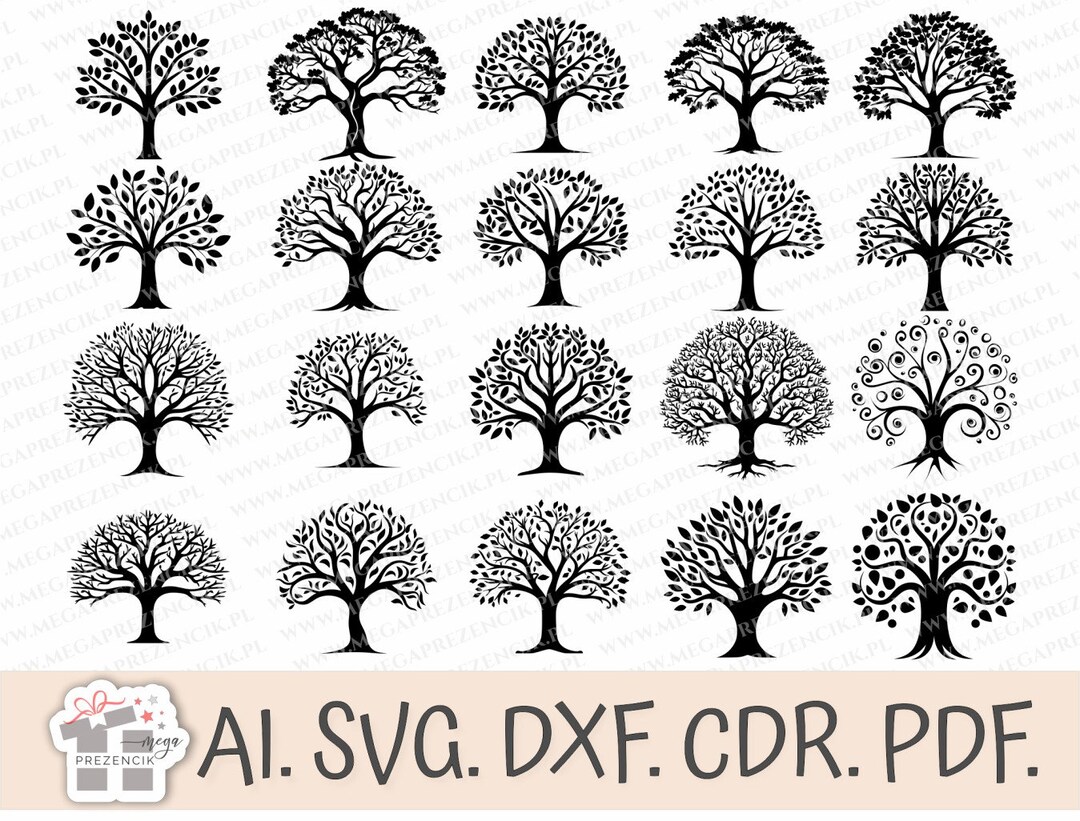 Tree of Happiness. Family Tree Svg, Family Tree Svg, Tree Bundle, Tree ...