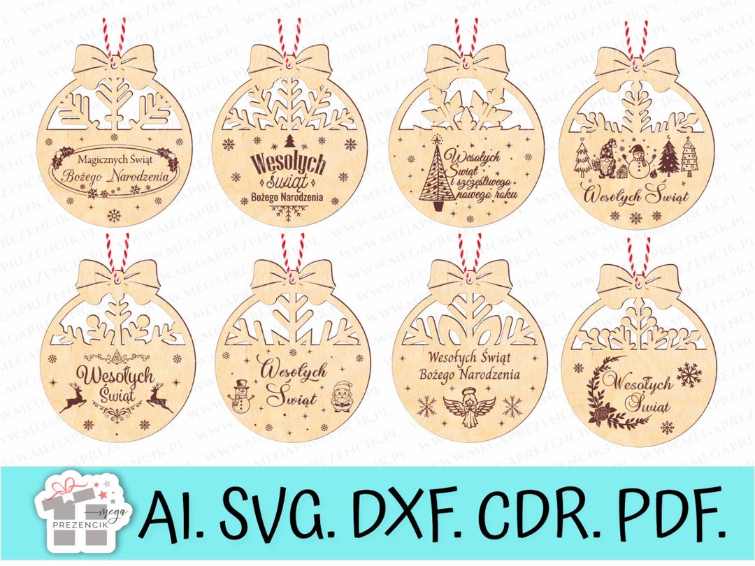 A Set of Christmas Baubles With the Words Merry Christmas. Openwork ...