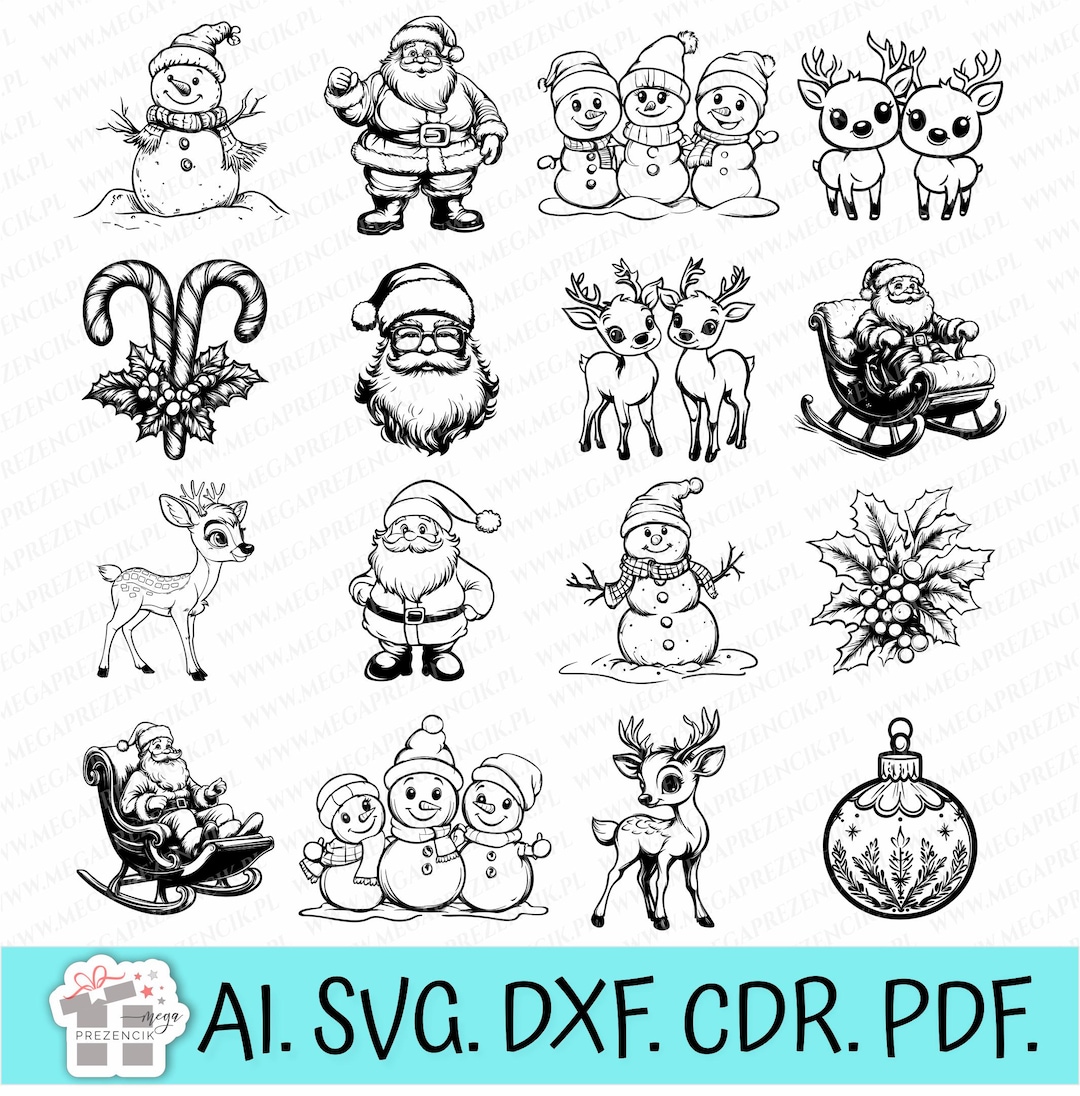 Christmas Vector Svg Graphics. Christmas Characters and Christmas ...