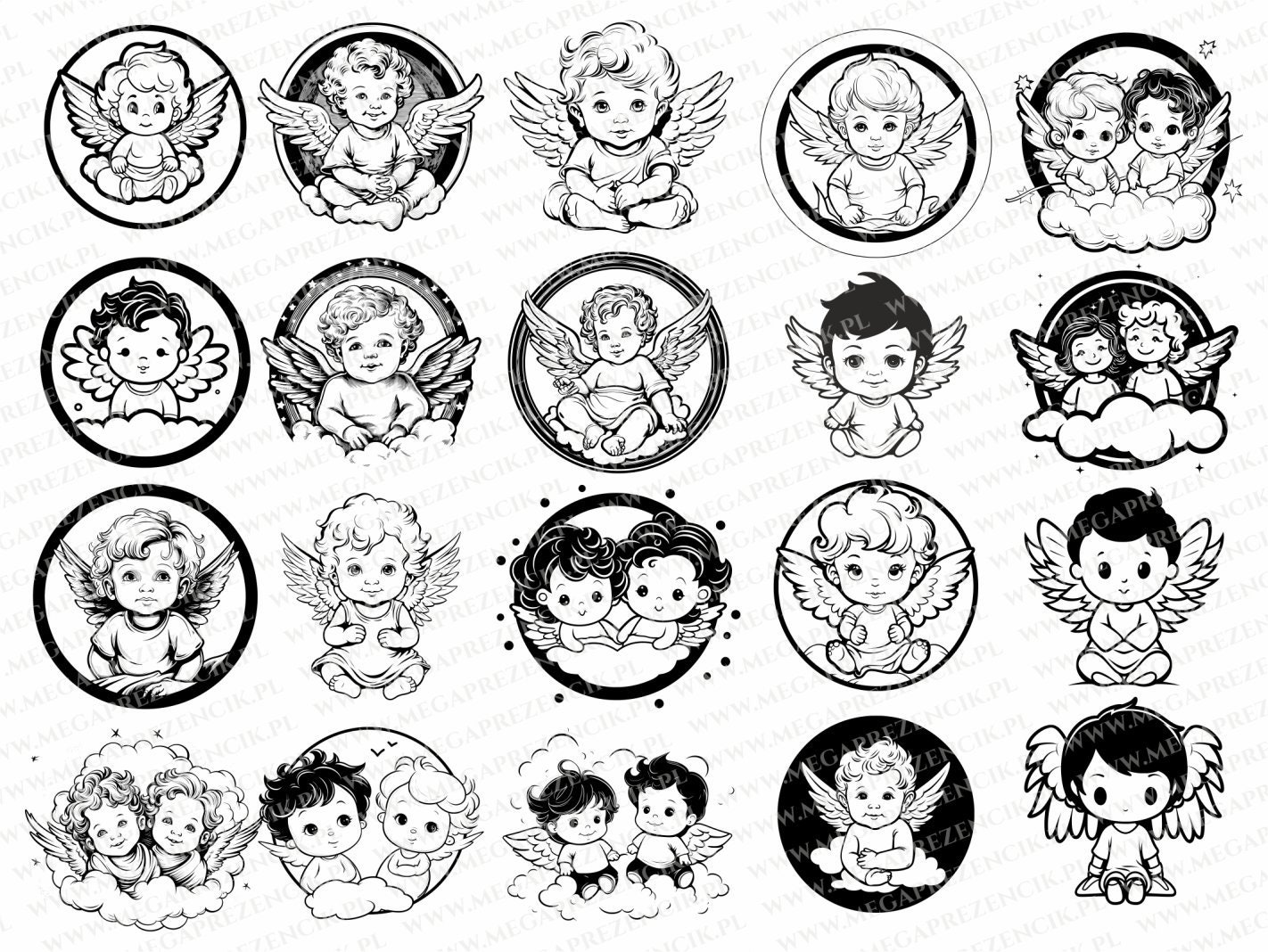 Angels Vector Art Kids Angels Svg Angel Boy Svg Angel Girl - Etsy UK