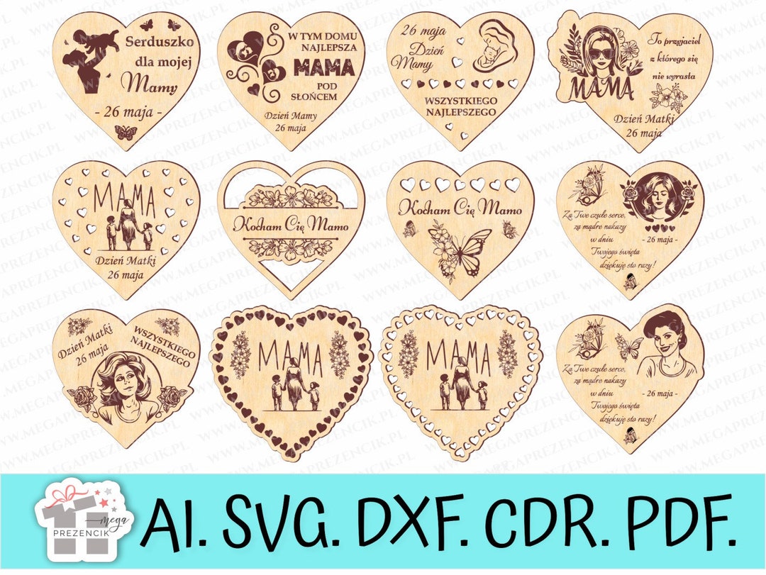 Mother's Day Magnets, Mother's Day Heart, Heart SVG, Gift for Mom, Mom ...