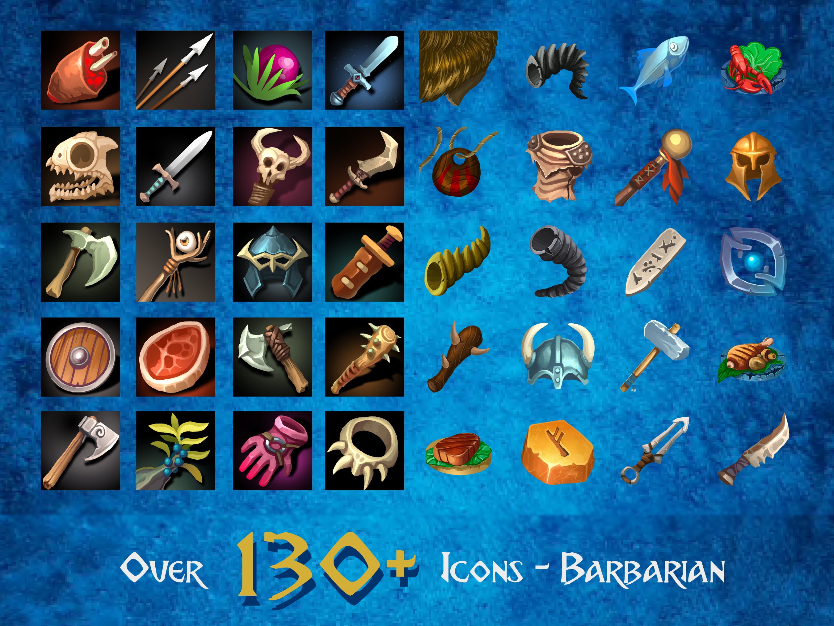 Barbarian Icons - Icons - Video Game - RPG - Dnd - High Quality Clip ...