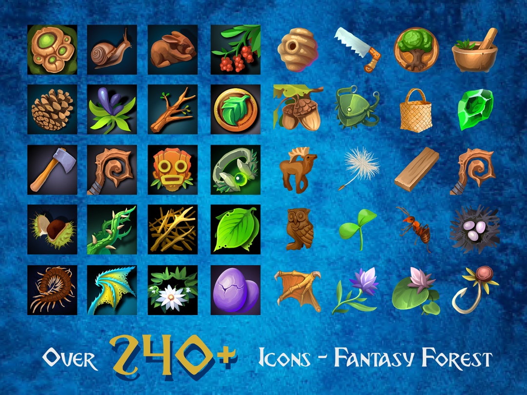 Fantasy Forest - Icons - Video Game - RPG - Dnd - High Quality Clip Art ...