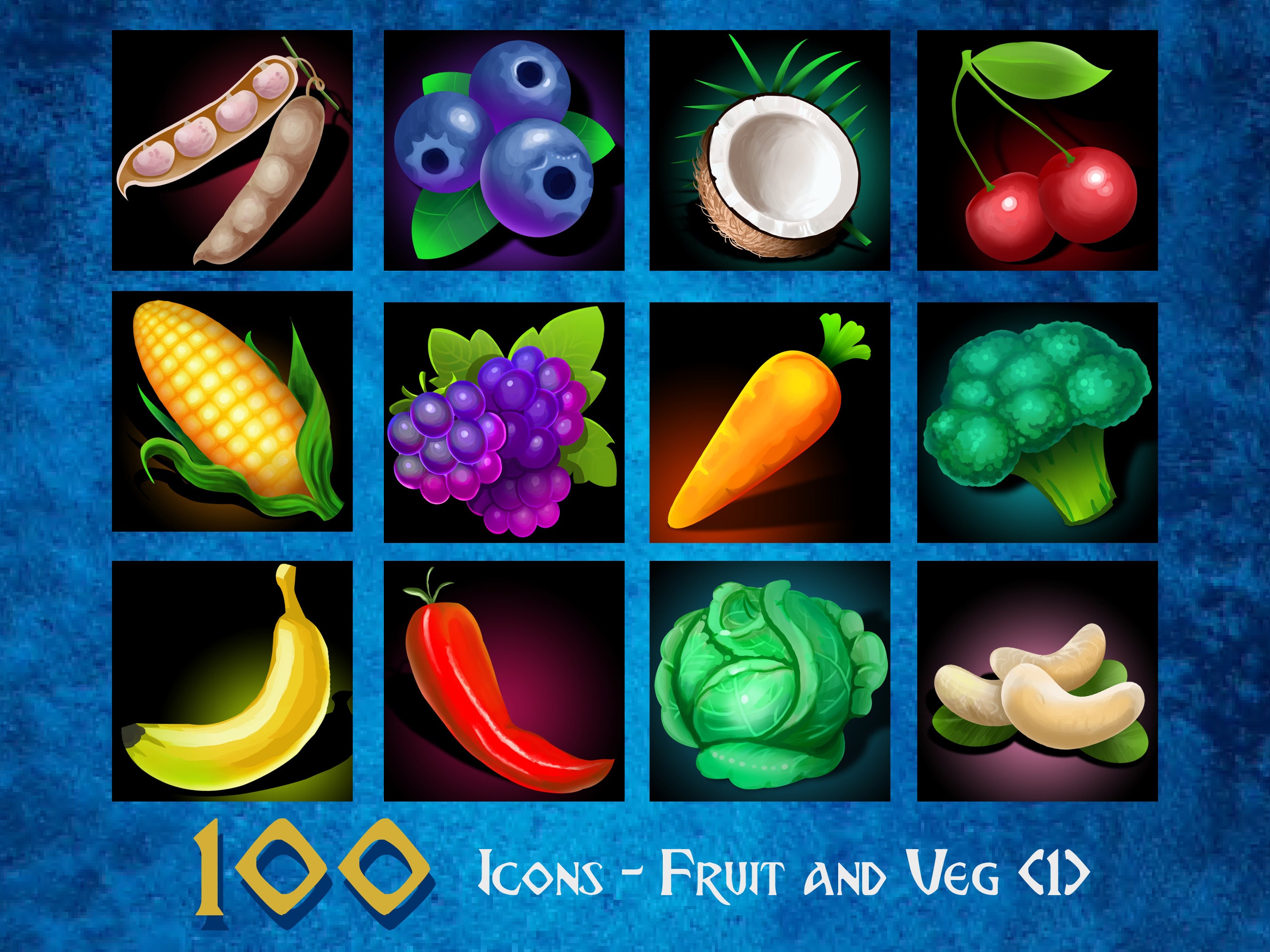 Fruitful Fantasy and Vegetable - Icons - Video Game - RPG - Dnd - High ...