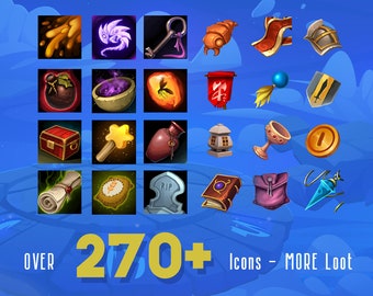 Fantasy Weapons Icons Video Game RPG Dnd High - Etsy