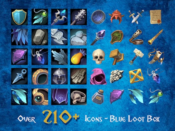 Blue Loot Box Icons Video Game RPG Dnd High Quality | Etsy