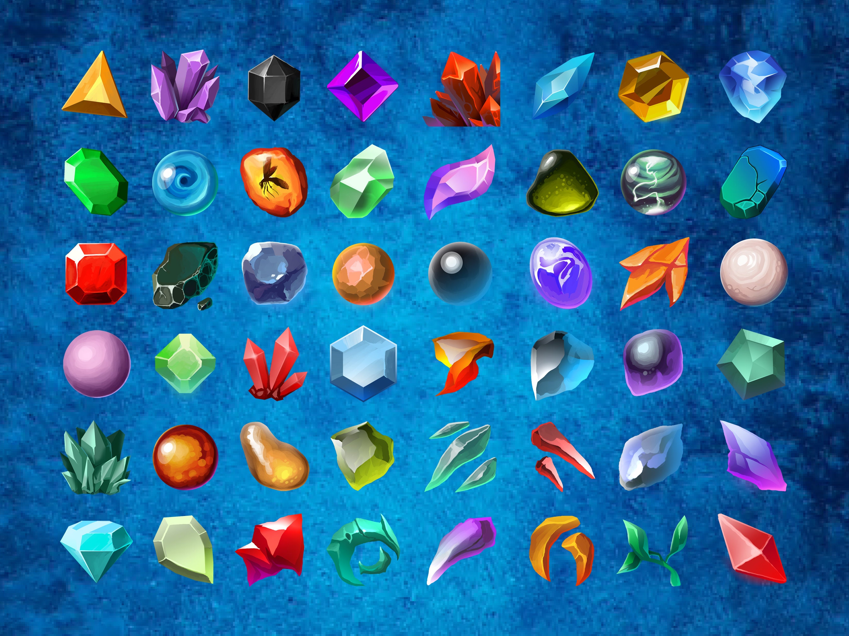 Lootful Gems Icons Video Game RPG Dnd High Quality Clip Art - Etsy