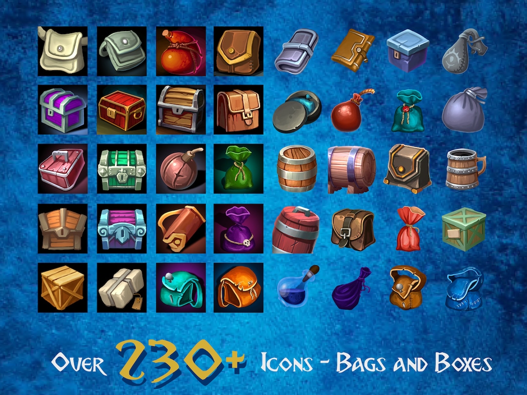 Fantasy Bags and Boxes Icons – RPG, Dnd Clip Art (PNG) - Etsy