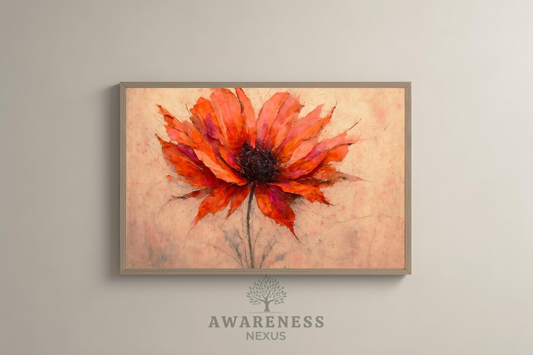 Dark Poppy Flower Print · Moody Botanical Wall Art · Wilted Red Floral ...