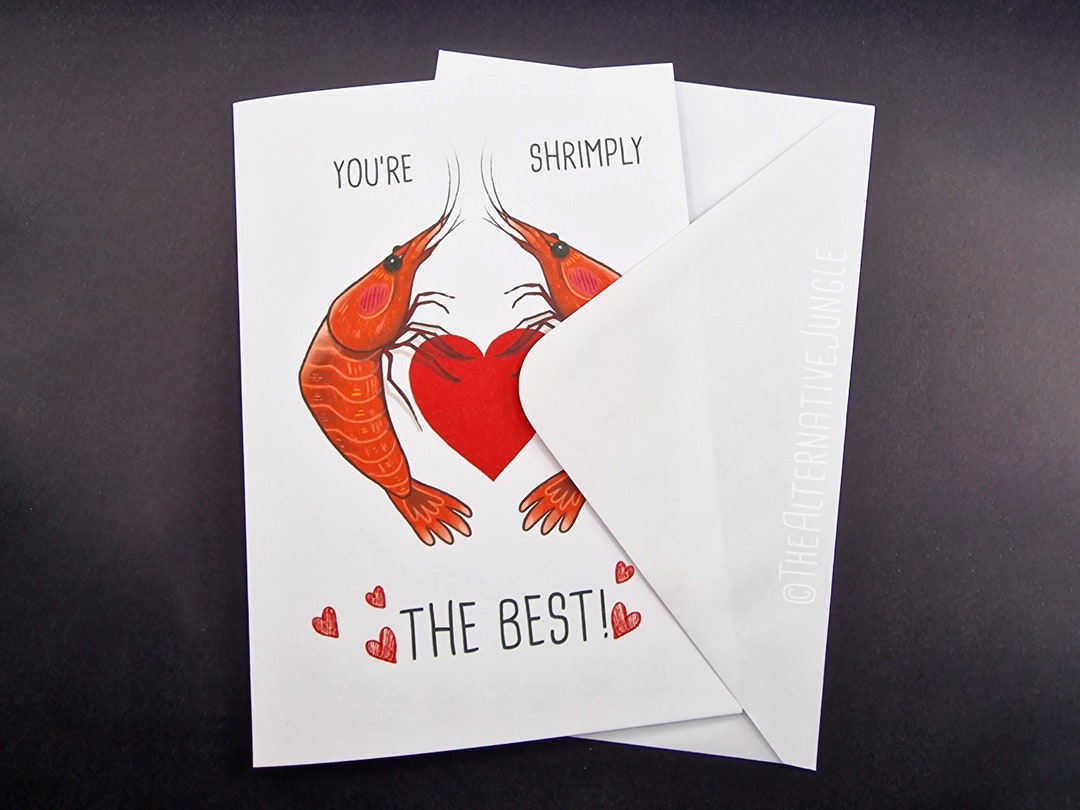 Shrimply the Best Valentines Day Card Funny Pun - Etsy