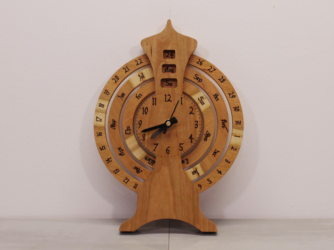 Three Ring Calendar Wall Clock - Etsy