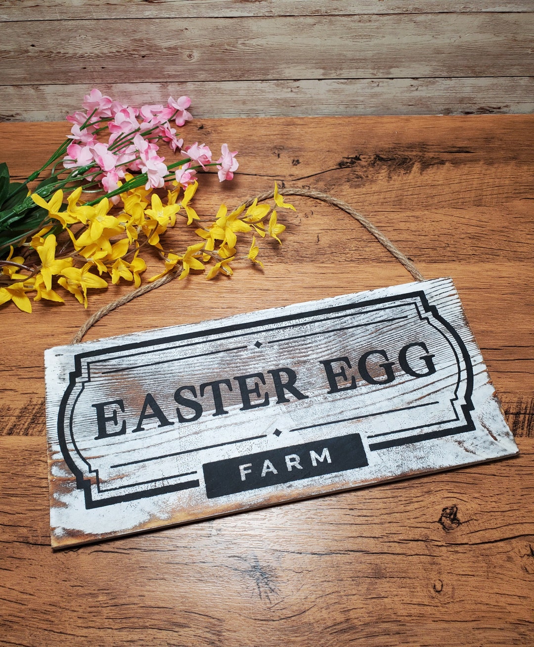 Rustic Easter Sign, Farmhouse Easter Sign, Easter Egg Farm Sign ...