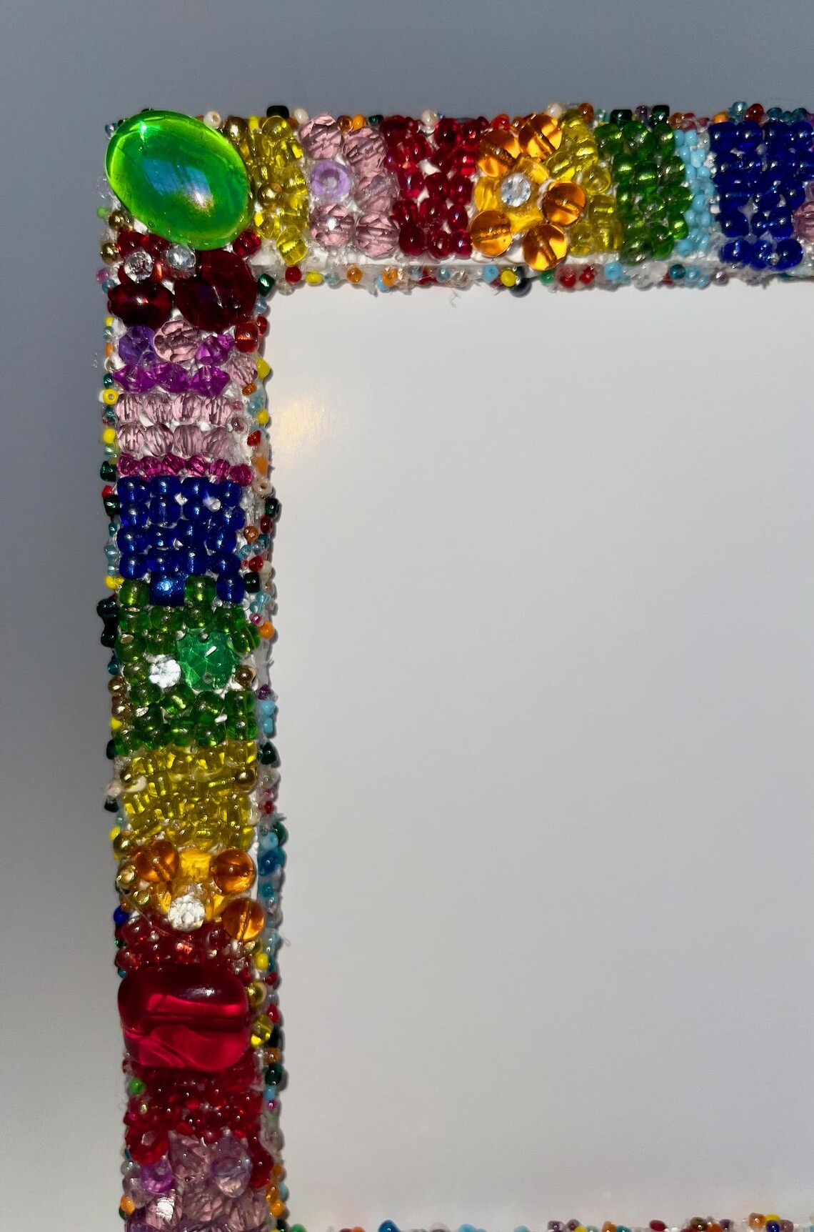 Pride Frame Embedded With Hundreds of Vtg Beads and Austrian ...