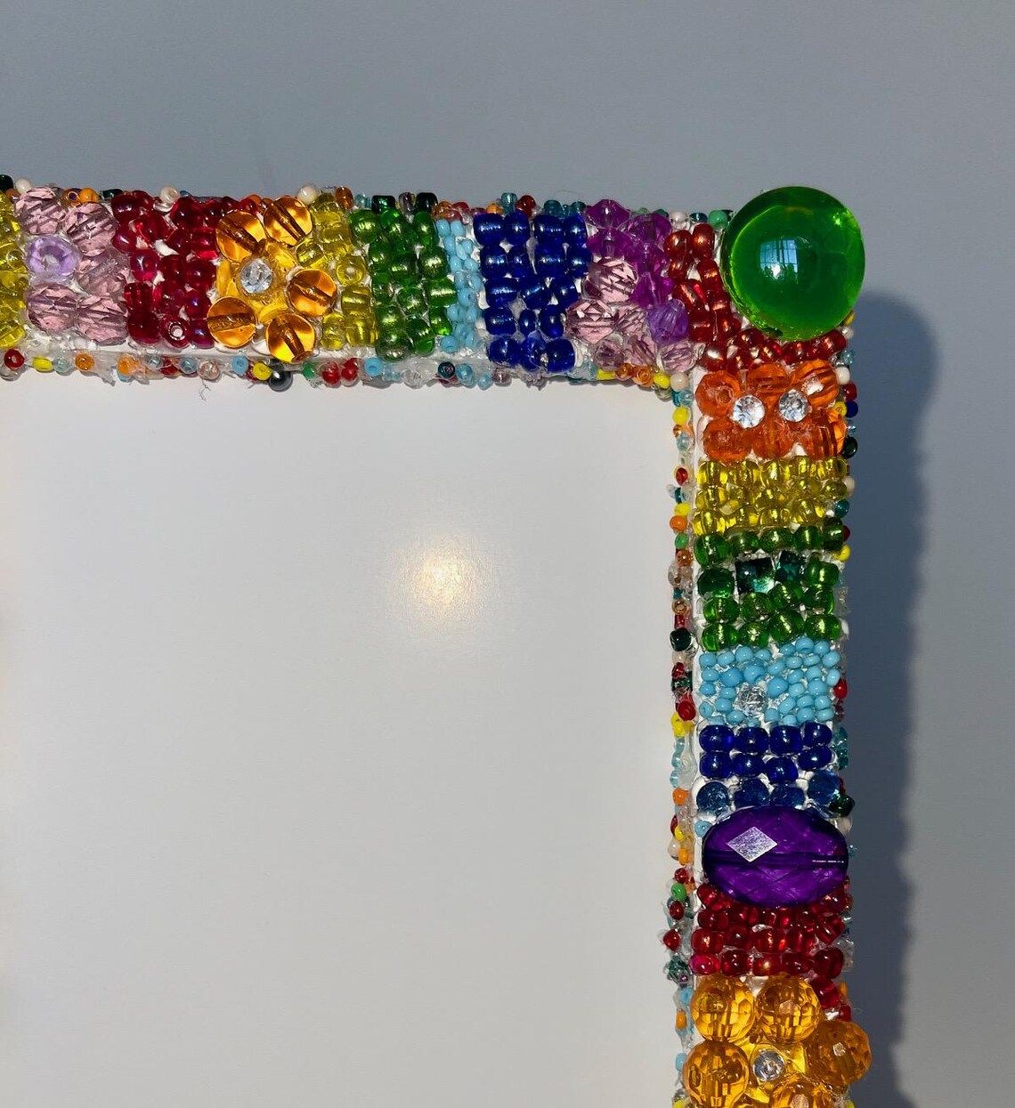 Pride Frame Embedded With Hundreds of Vtg Beads and Austrian ...