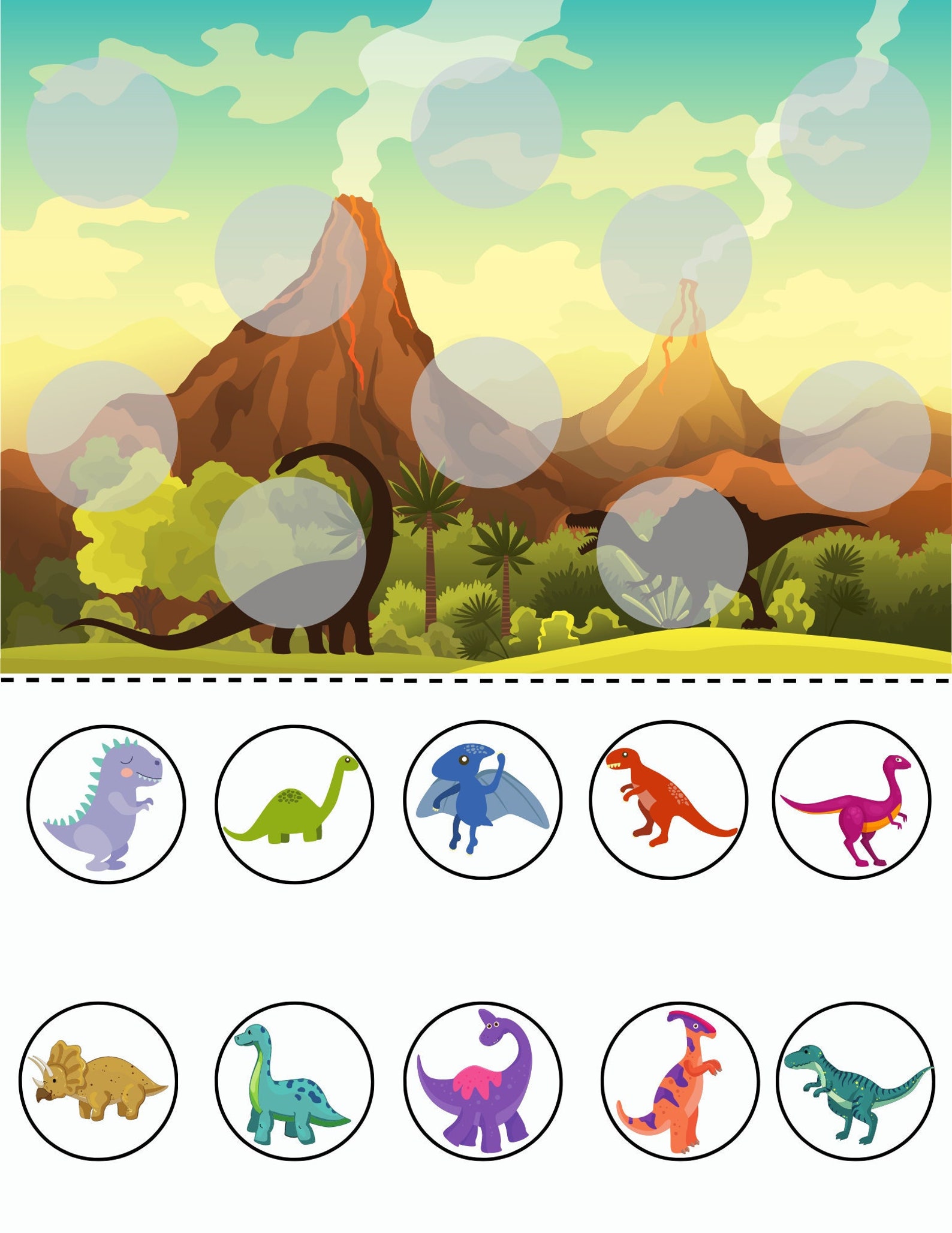 DIGITAL Token Board Dinosaurs 10 Tokens - Etsy