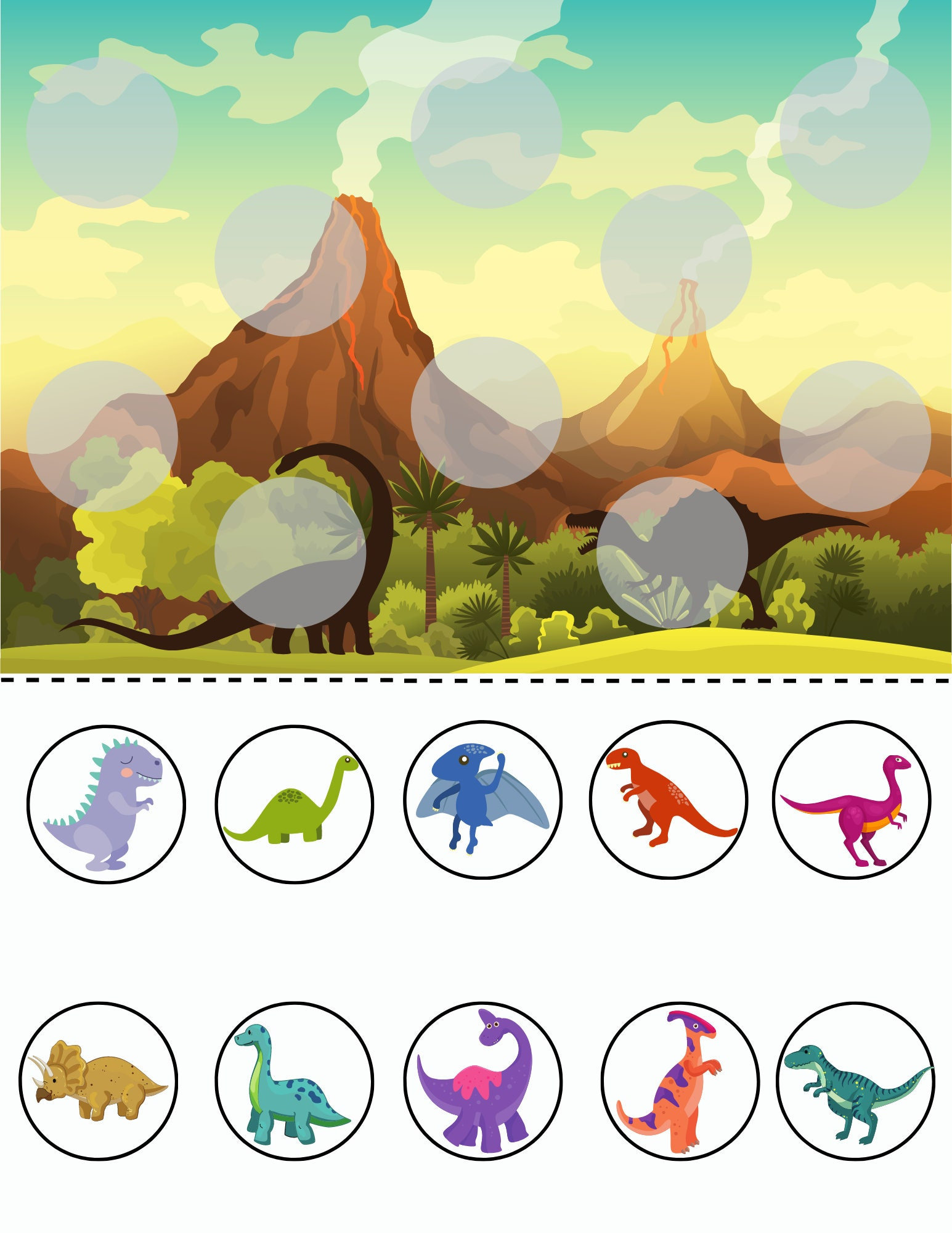 DIGITAL Token Board Dinosaurs 10 Tokens - Etsy