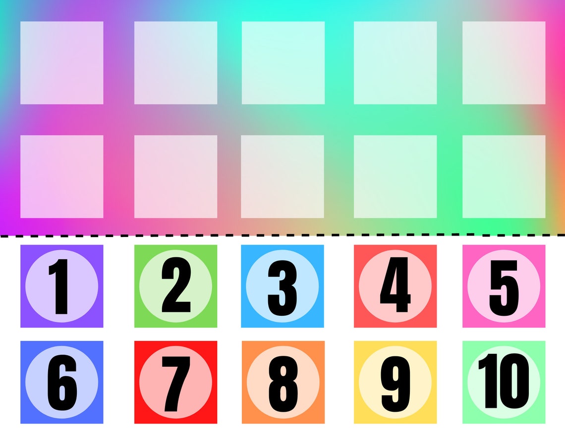 DIGITAL Token Board- Rainbow- 10 Tokens - Etsy