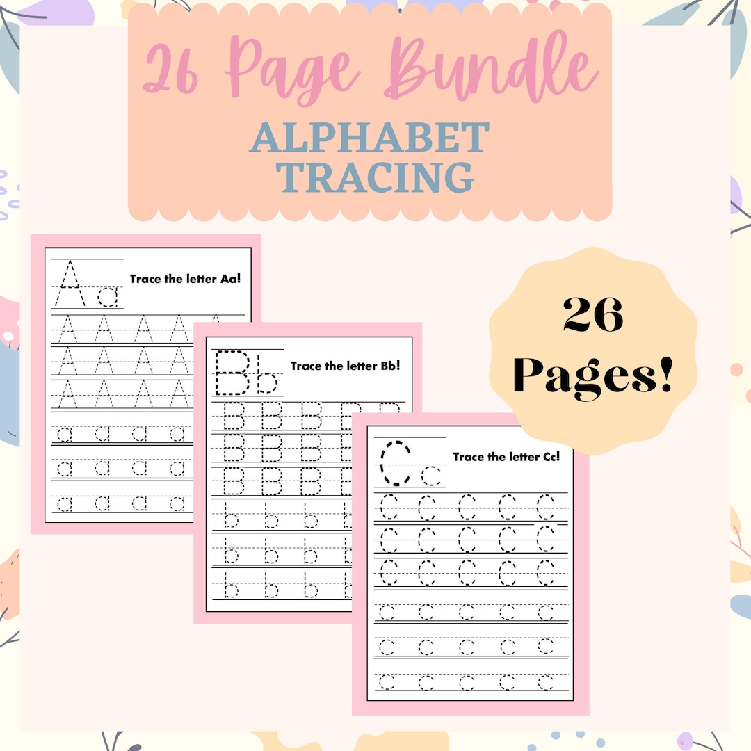 26 Page Upper and Lower Case Tracing Worksheets- Preschool and ...