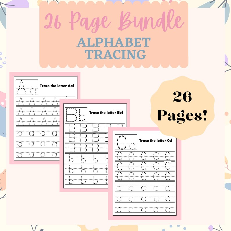 26 Page Upper and Lower Case Tracing Worksheets Preschool and ...