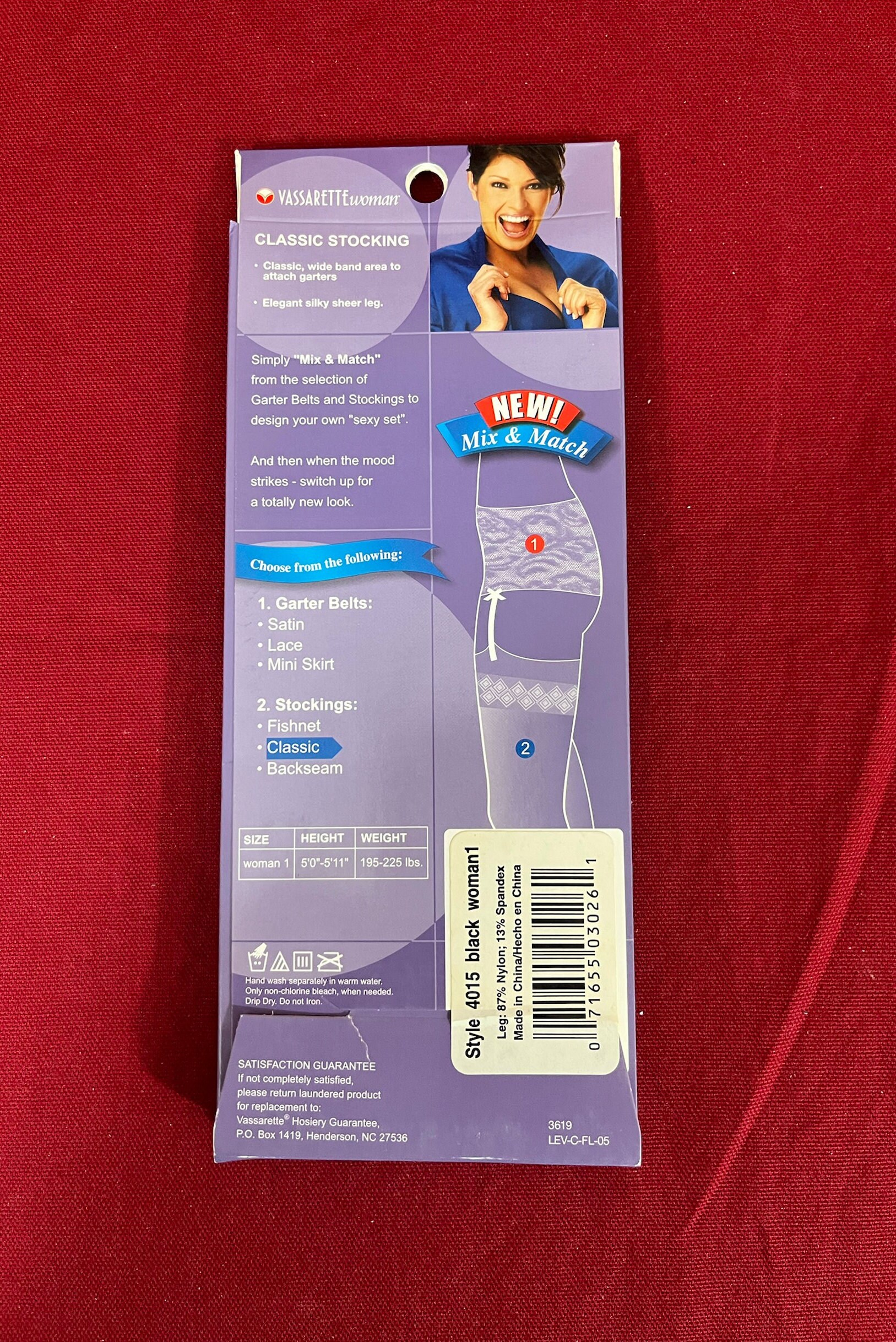VASSARETTE CLASSIC STOCKINGS, 4 Pair, Size Woman 1(plus), Color Black ...