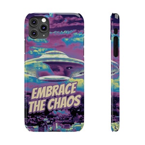 Embrace the Chaos Cute Aesthetic Space + Alien Slim iPhone Case ...