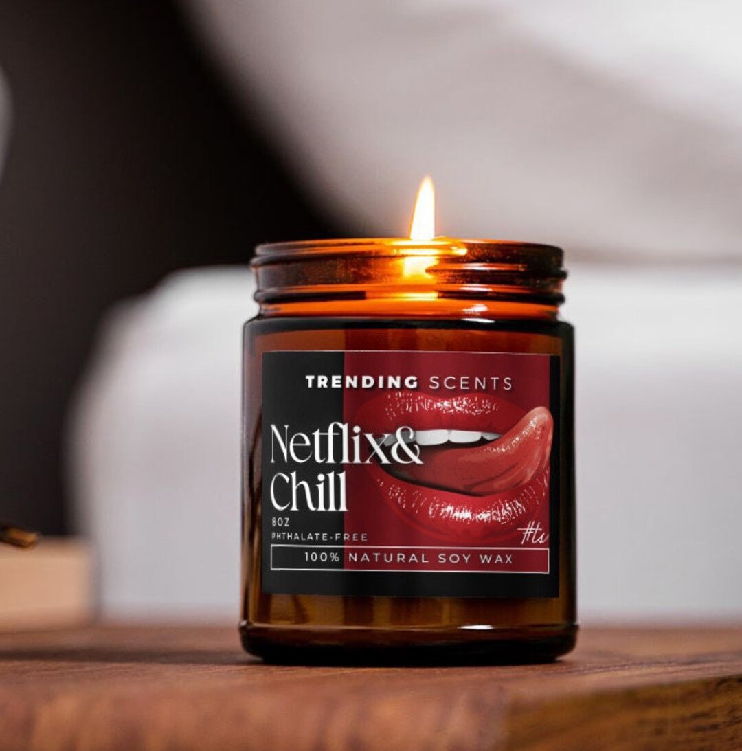 Cute Trendy Netflix & Chill Candle Funny Cheeky Gift for Him - Etsy