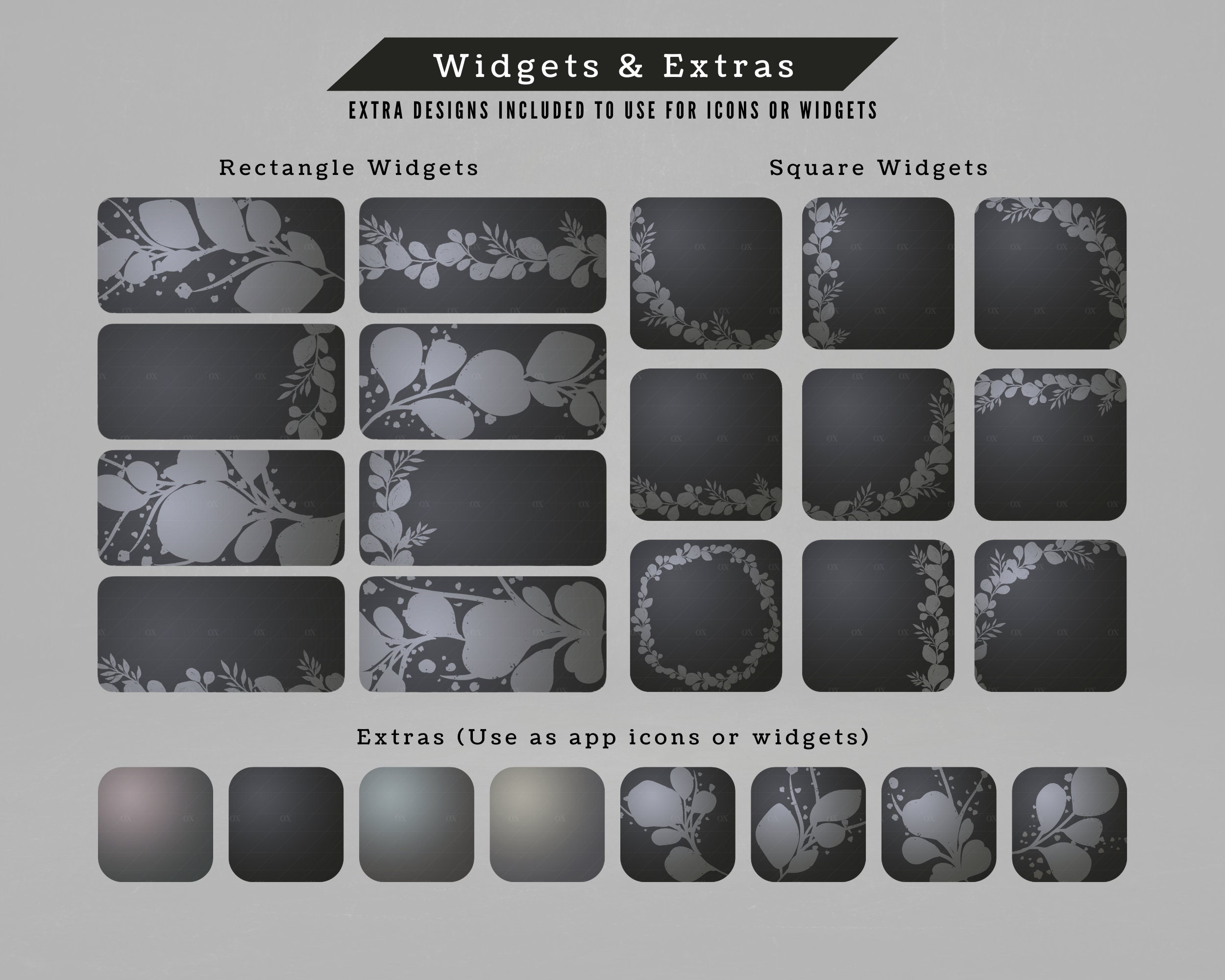 Dark Theme Ios App Icon Aesthetic Black Ios App Icons With - Etsy