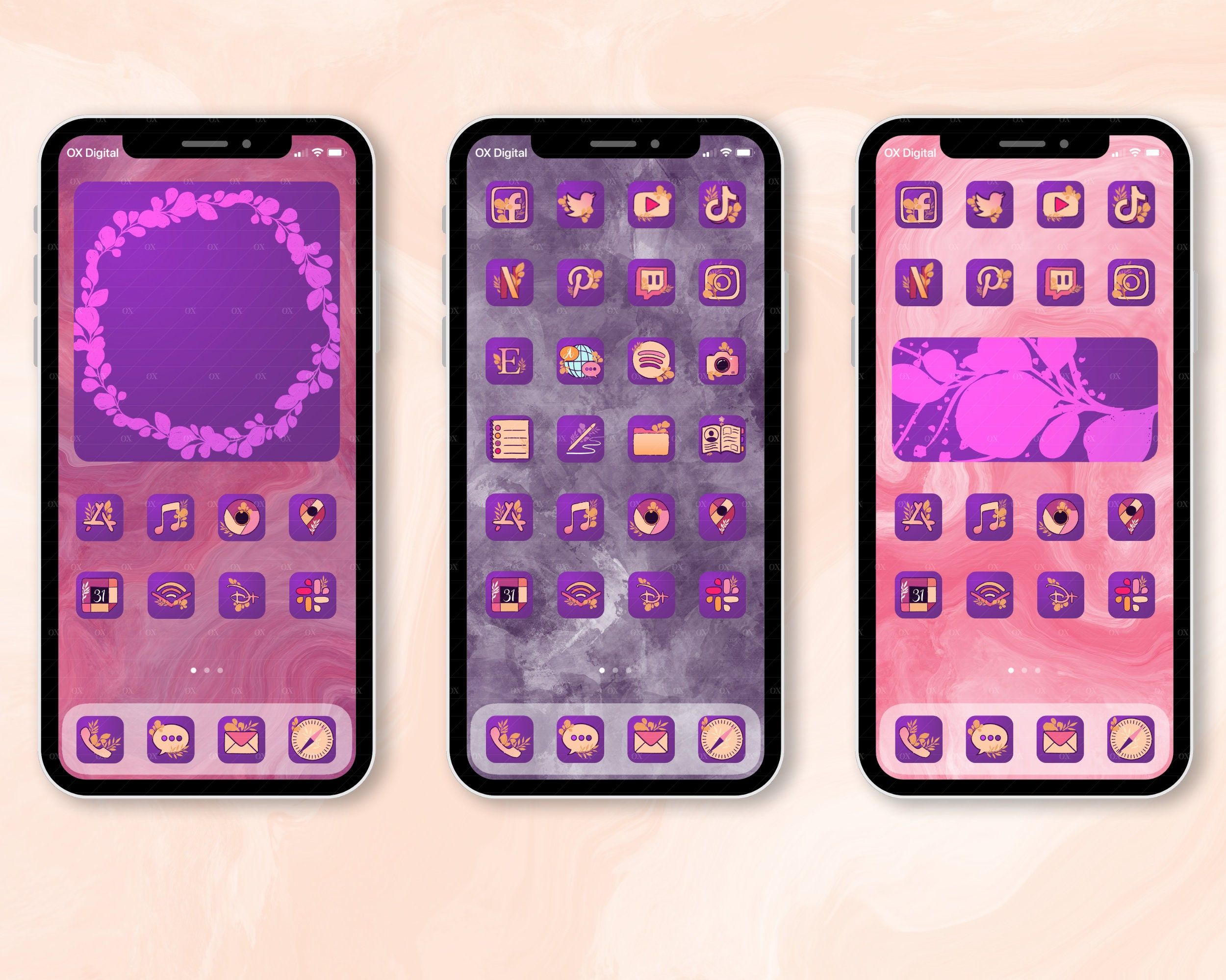 Purple Ios 14 Icons, Summer iPhone Icons, Cute Ios Icons, Vivid Ios 14 ...