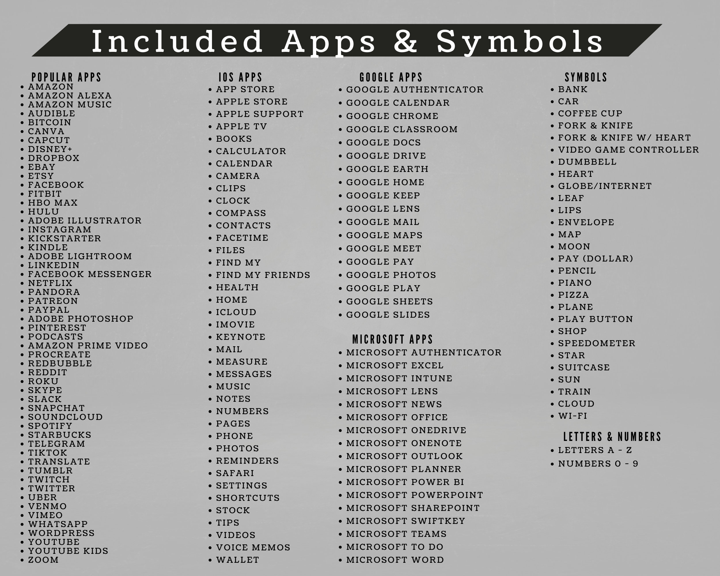 Dark Theme Ios App Icon Aesthetic Black Ios App Icons With - Etsy
