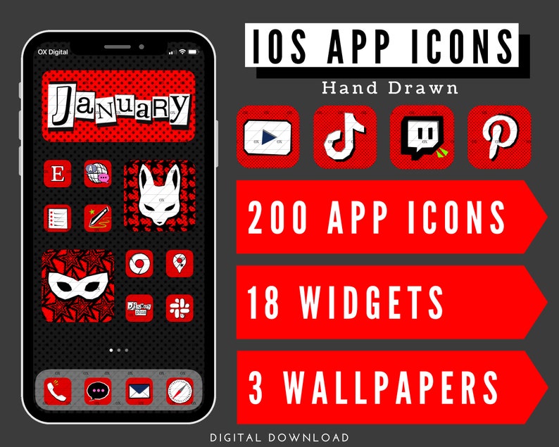 Anime Aesthetic App Icons, Ios App Icons for Magna Lovers, Ios App Icon ...