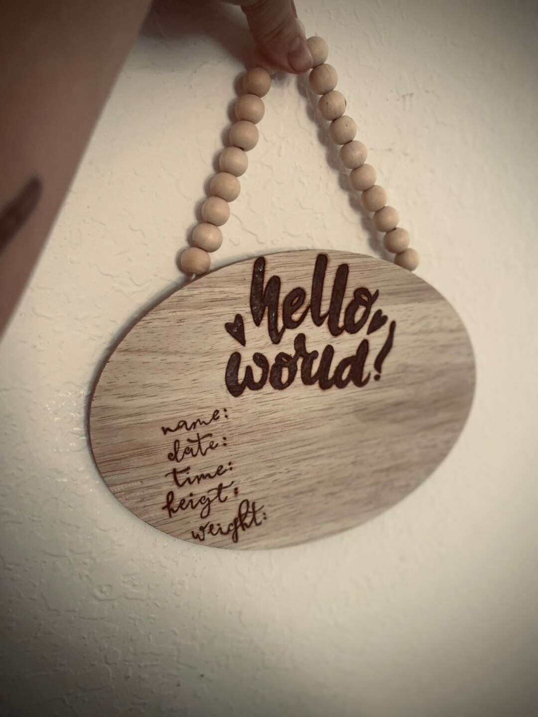 Hello Baby Sign,personalized Wood Burned Sign for New Baby, Custom Wood ...