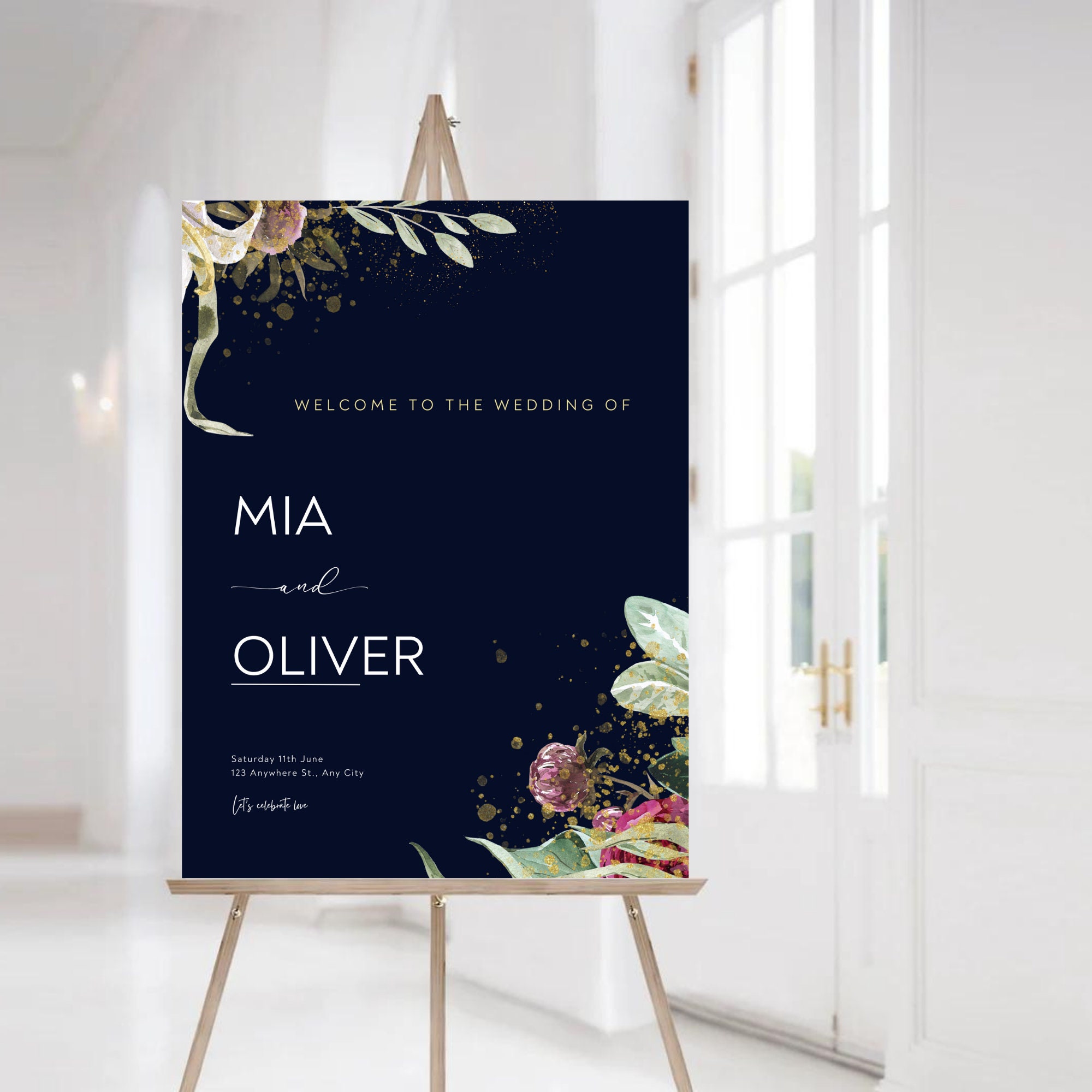 AMELIA Editable Welcome Sign, Welcome Sign Template, Eucalyptus ...