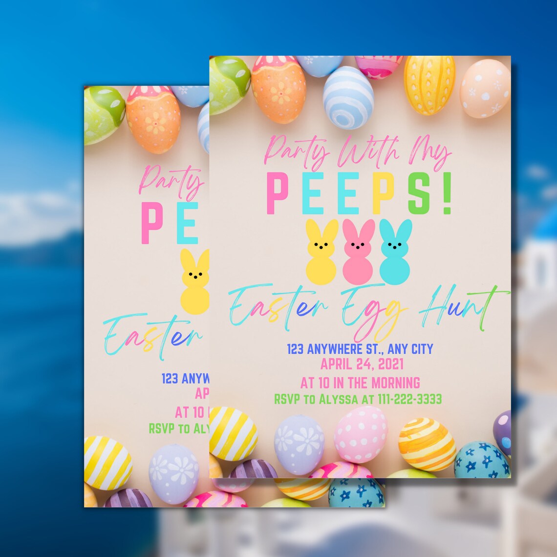 Party With My PEEPS, PEEPS Invitation, Easter Invitation Easter Egg ...