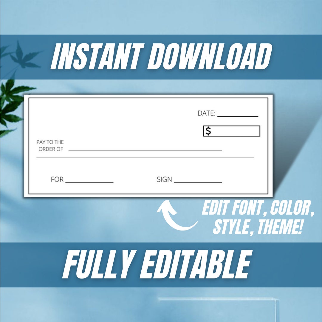 Blank Cheque Blank Checks Blank Check Template Svg - Etsy Canada