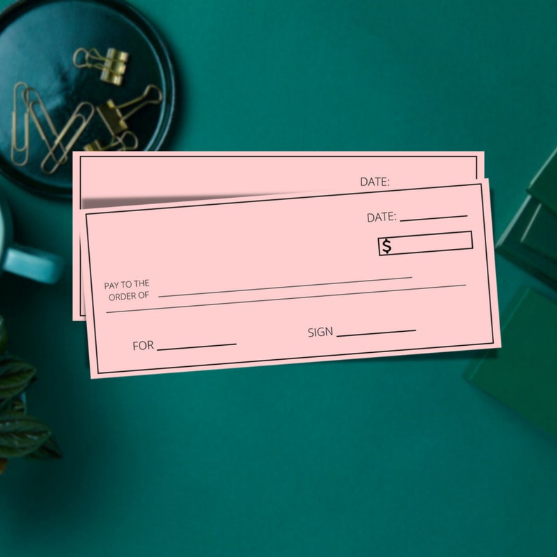 Blank Cheque Blank Checks Blank Check Template Svg - Etsy
