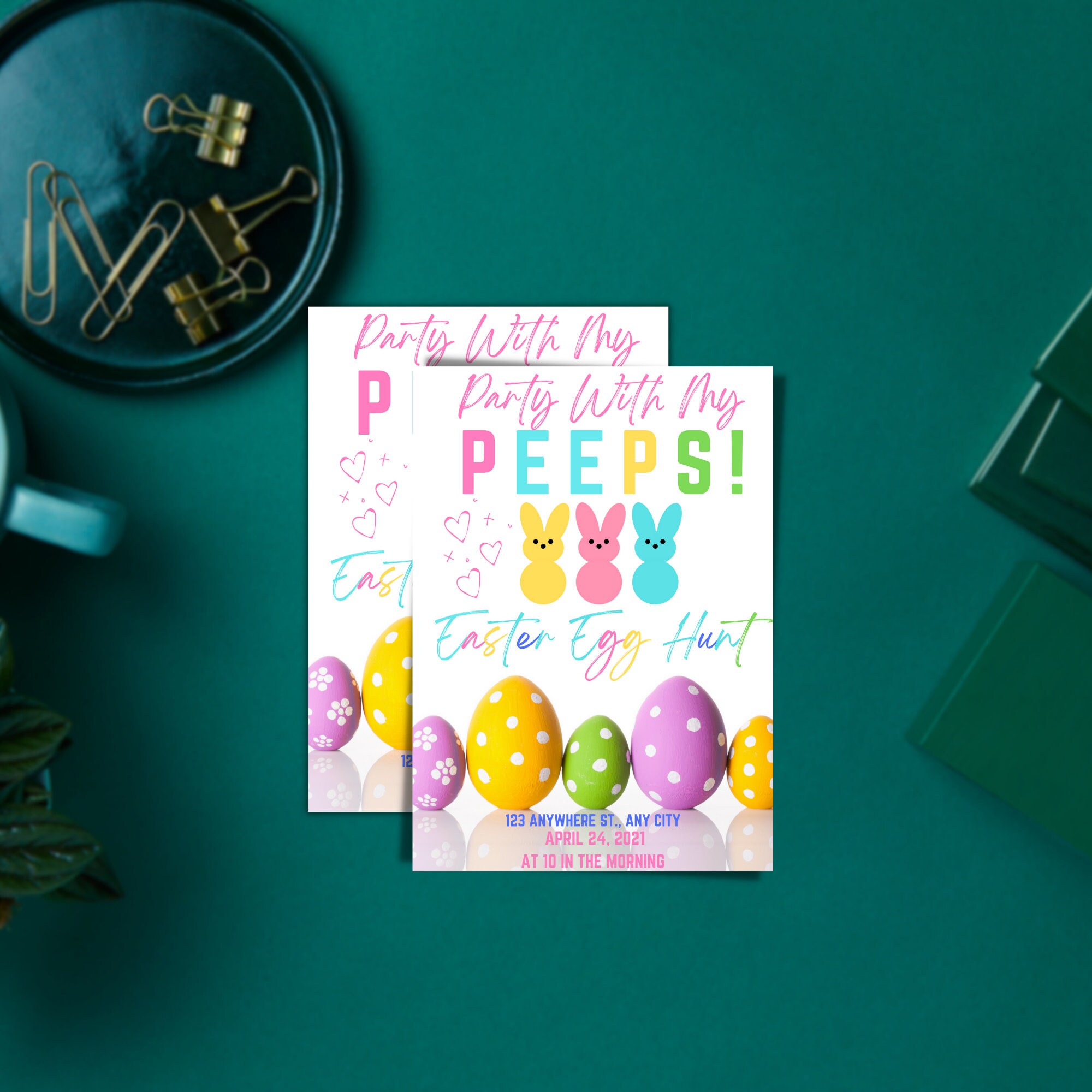 Party With My PEEPS, PEEPS Invitation, Easter Invitation Easter Egg ...