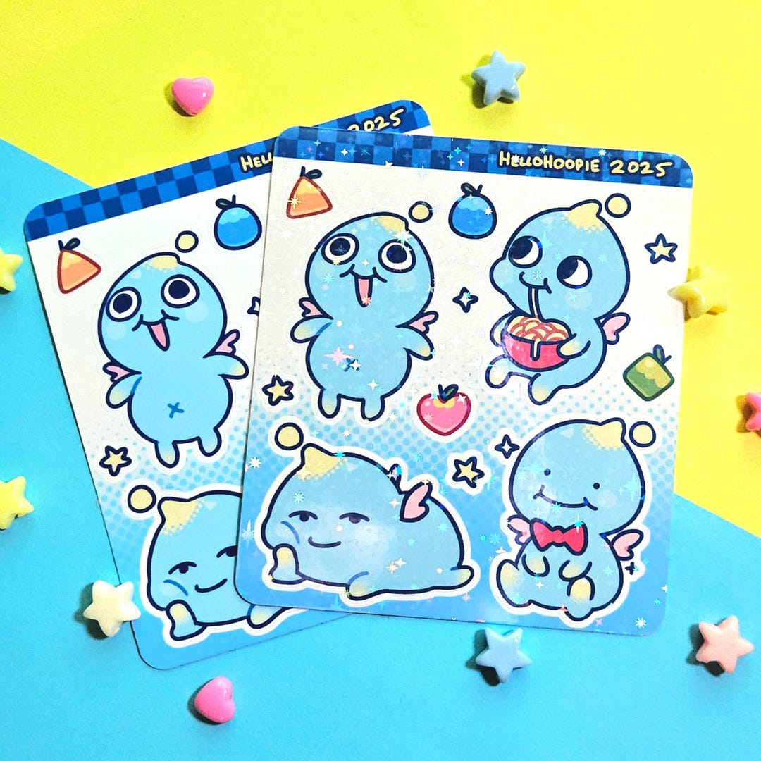 Silly Chao Sticker Sheet: Glossy or Holographic (4x3.5) - Etsy