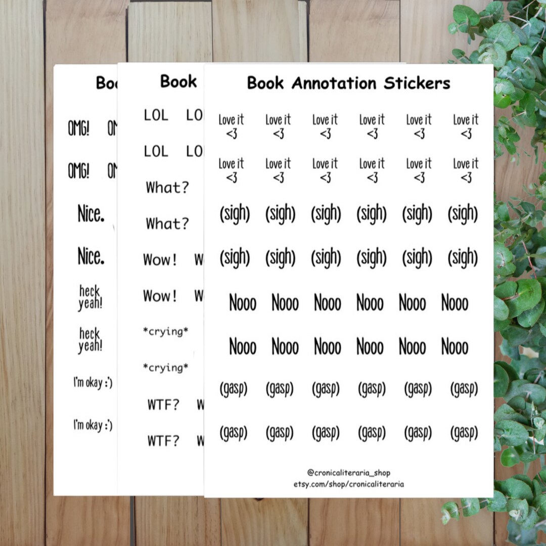 Book Annotation Stickers, Handmade Stickers, Bookish Gift, Annotation ...
