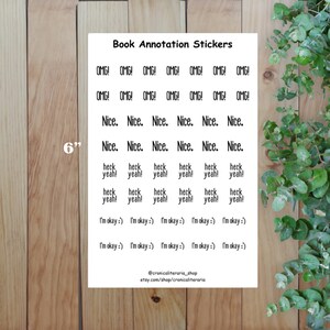 Book Annotation Stickers, Handmade Stickers, Bookish Gift, Annotation ...