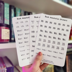 Book Annotation Stickers, Handmade Stickers, Bookish Gift, Annotation ...