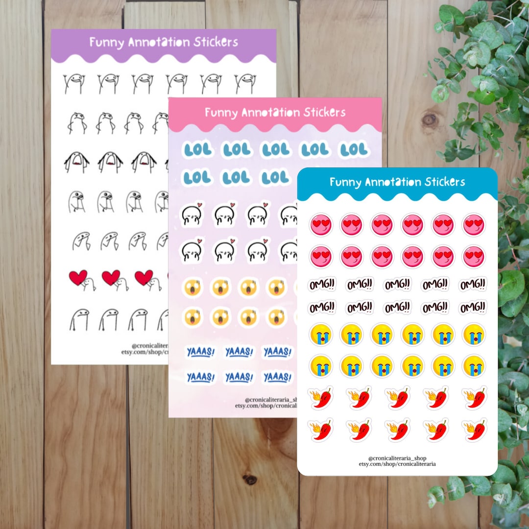 Funny Annotation Stickers, Book Annotation - Etsy