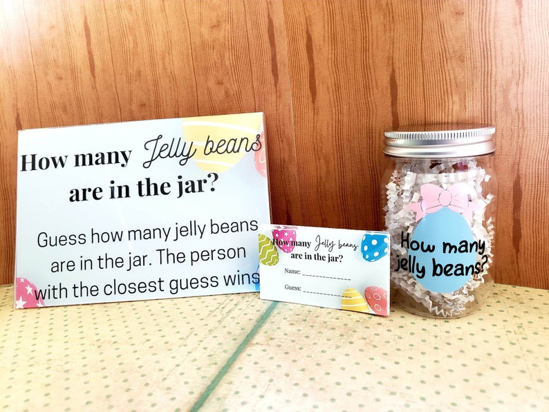 How May Jelly Beans Easter Game, Easter Party Game, Candy Guessing Game ...