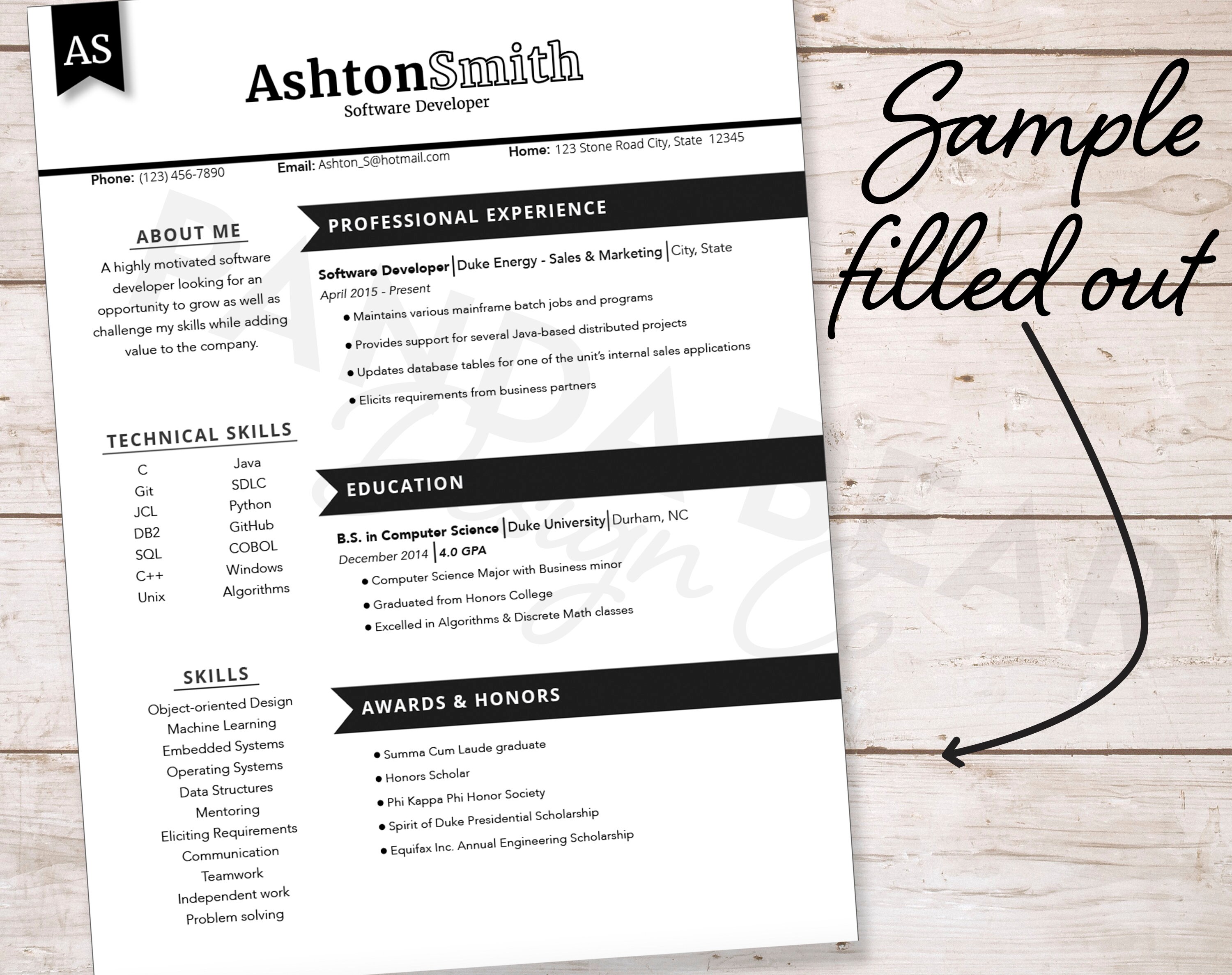 Modern Resume Template | Downloadable Editable Adobe Indesign Resume ...