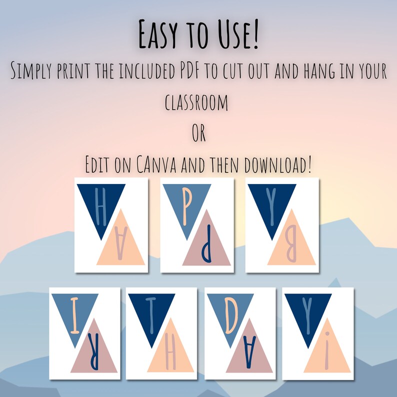 Classroom Birthday Printable Display, Editable in Canva, Adventure ...