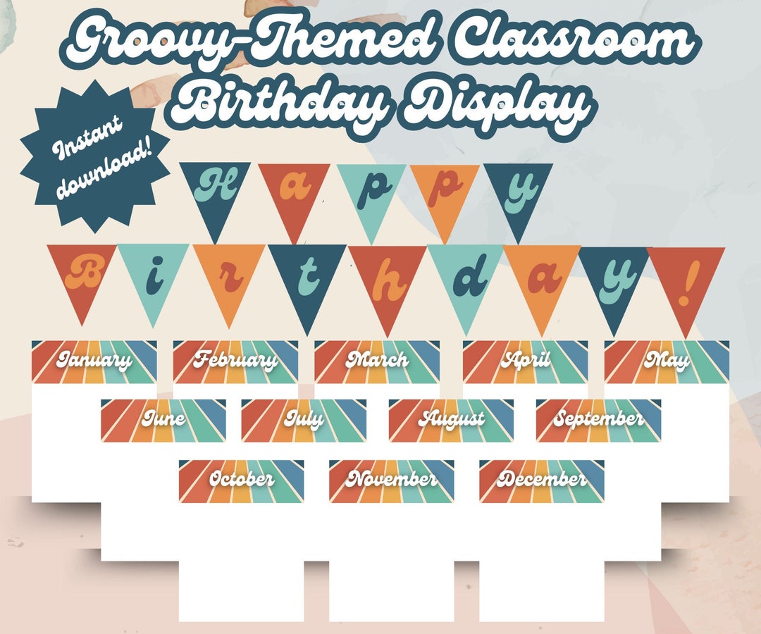 Classroom Birthday Printable Display Editable in Canva - Etsy