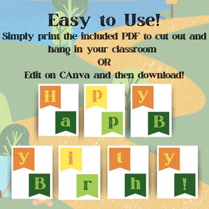 Classroom Birthday Printable Display Editable in Canva - Etsy