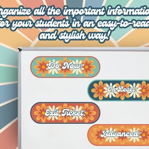 Groovy Themed Classroom Whiteboard Labels, Editable Template and PDF ...