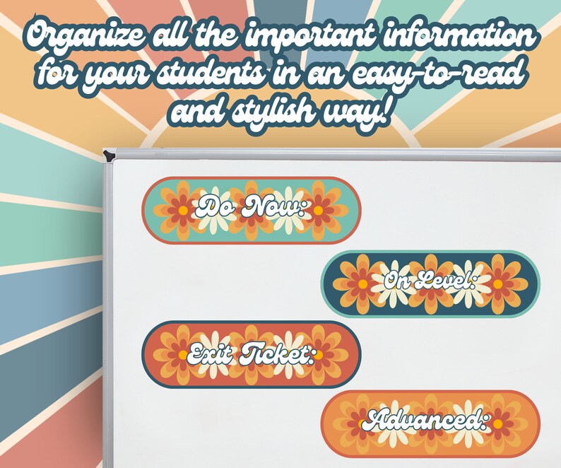 Groovy Themed Classroom Whiteboard Labels, Editable Template and PDF ...